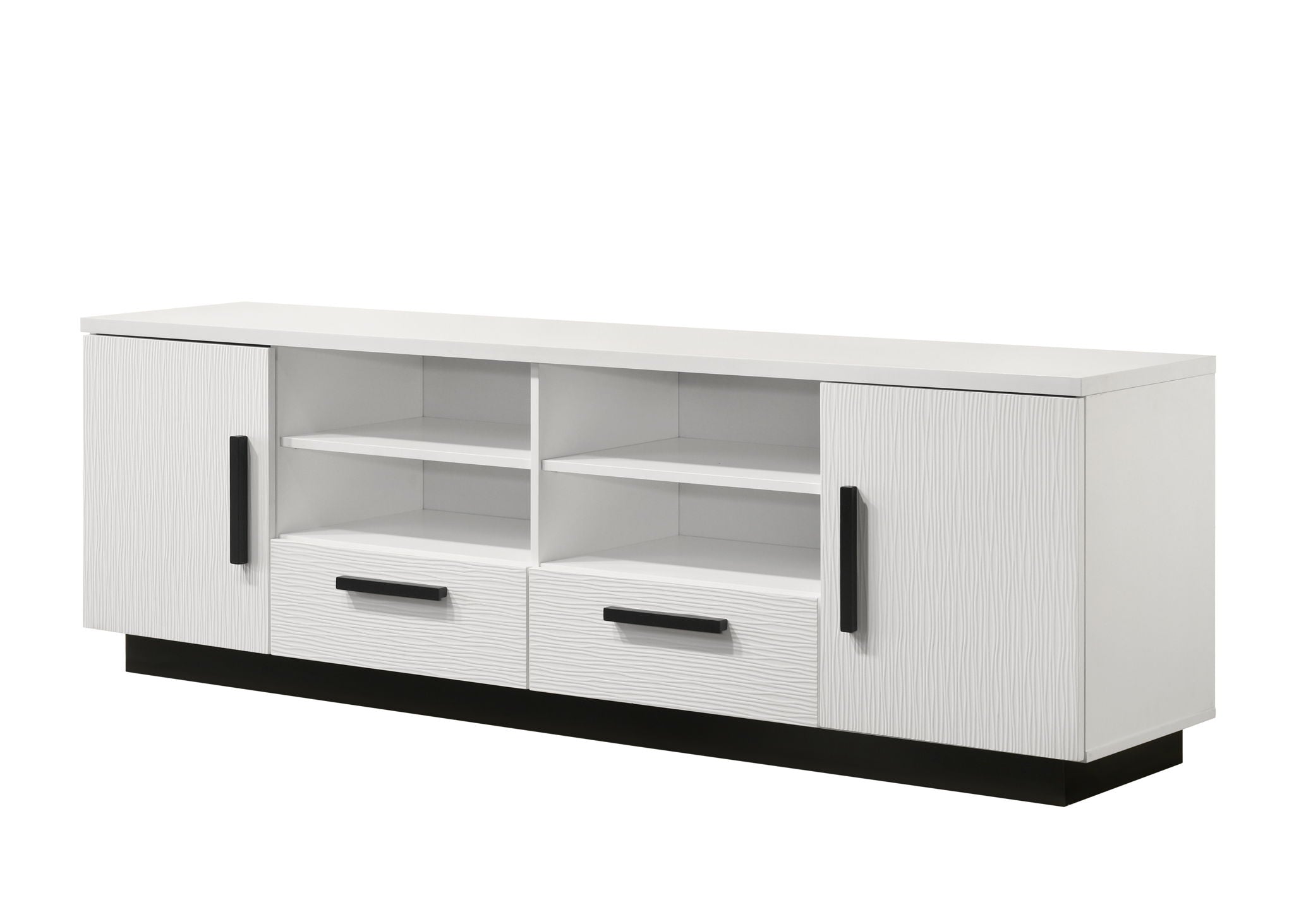 Lilola Home Matilda 70.5 W White Finish TV Stand with Drawers